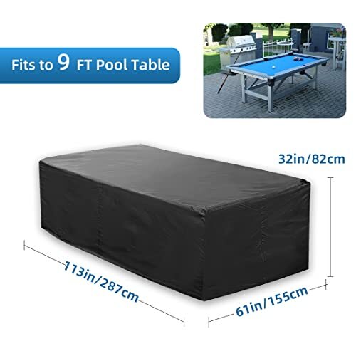 Waterproof Pool Table Cover for Indoor/Outdoor Billiard pool Protector ...