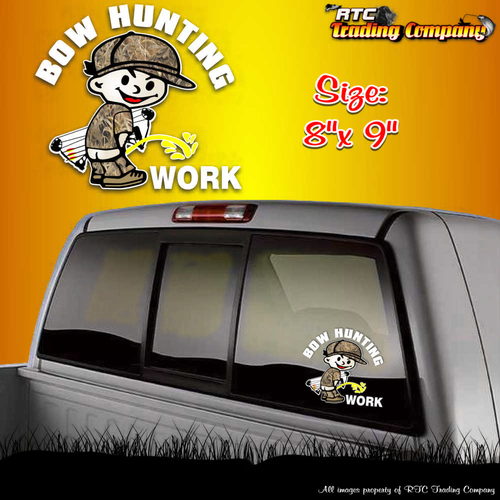 Pee Boy camouflage decal peeing on work bow hunter archery hunting ...