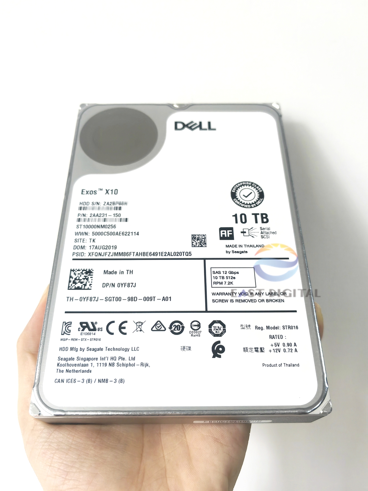 Dell 10tb 7.2k 12gbps NL SAS 3.5 HDD 512e (yf87j) for sale online | eBay