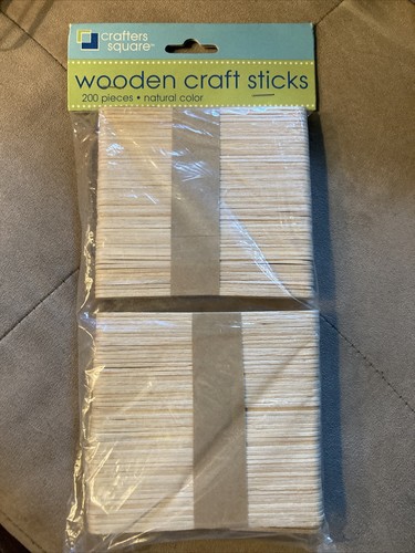 Crafters Square Wooden Popsicle Sticks 4 1/2 Inch Pieces Projects Arts ...