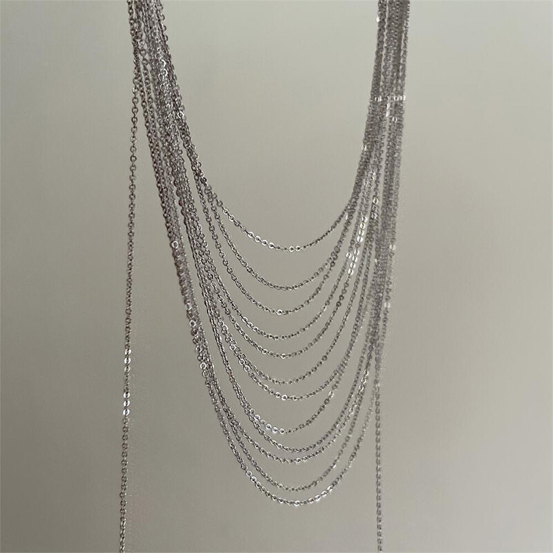 Fashion Multi Layered Tassel Necklace Light Luxury Silver Color ...