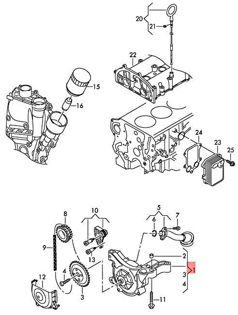 NEW VW SKODA SEAT AUDI BEETLE CABRIO CABRIOLET BETTLE OIL PUMP ...