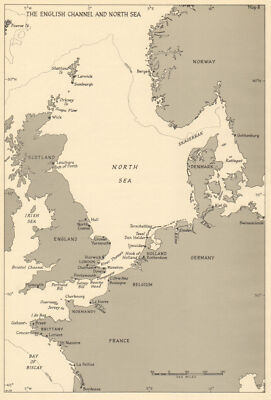 English Channel & North Sea ports. 1943 Battle of the Atlantic 1954 old ...
