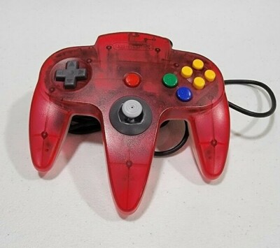 Nintendo N64 Clear RED Controller OEM Funtastic TIGHT STICK Clean ...