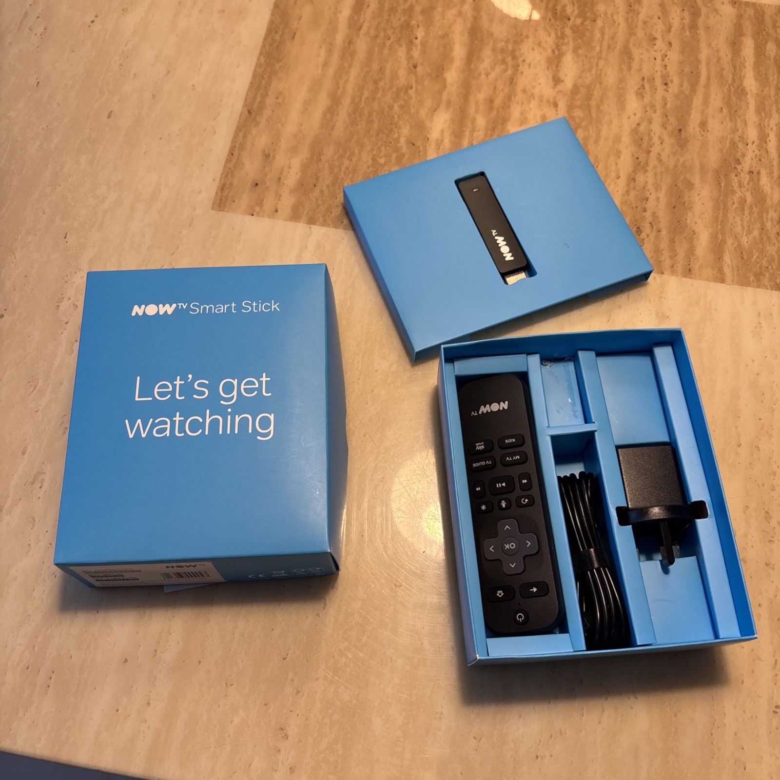 NOW TV Smart Stick Streaming Device with Remote and Power Adapter ...