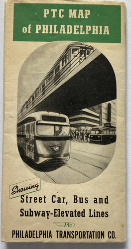 1940's PTC Map Of Philadelphia Street Car Bus Elevated Subway Lines | eBay
