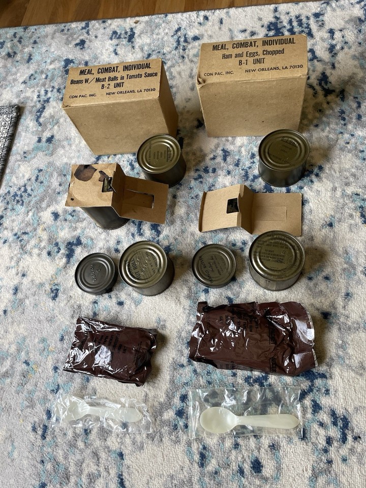 Two (2) Vietnam Era Individual Combat Meals MCI C-Ration B-1 & B-2 ...