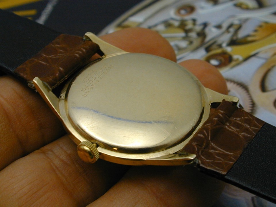 VINTAGE VERY FANCY RARE DIAL BENRUS ****LARGE SIZE 34 MM **** DOUBLE ...