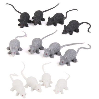 Pack of 12 Plastic Rats Mouse Animal Jokes Pranks Props Toys Party Loot ...