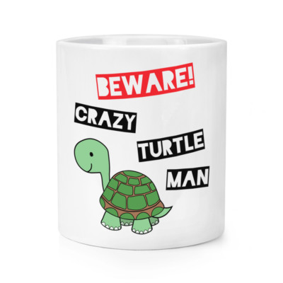 Beware Crazy Turtle Man Makeup Brush Pencil Pot - Funny | eBay Australia