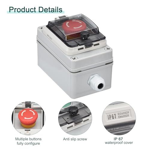 IP67 Push Button Box ABS E Stop Button for Indoor and Outdoor ...