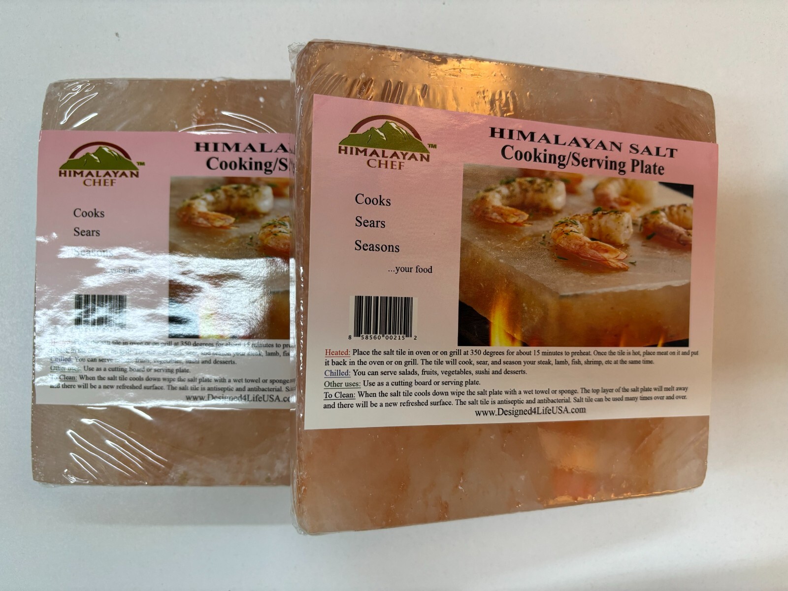 Two(2x) Himalayan Pink Salt Blocks 6” x 6” for Grill, Cooking, Serving ...