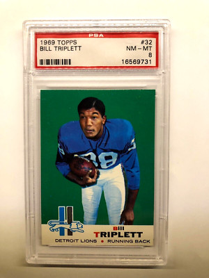1969 Topps Football #32 Bill Triplett - Lions - PSA 8 | eBay