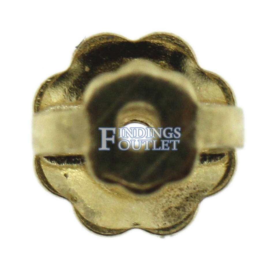 14k Yellow Gold Round Stud Earring Mounting Setting Screw Back Post 4 ...