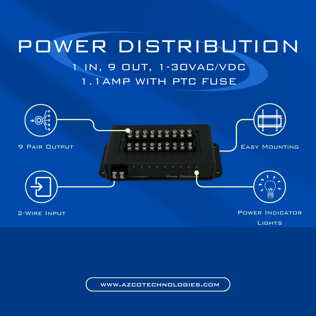 Power Distribution Block, 1 In 9 Out, Individual LED Status Lights, 1 ...