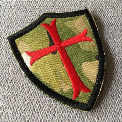 Embroidered Knight Templar Cross Crusader Hook Loop Shield Patch ...