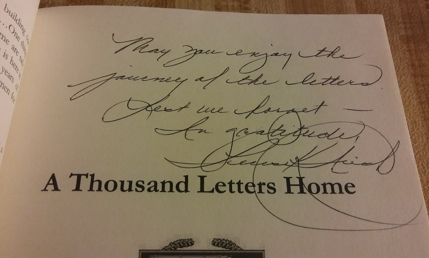 A Thousand Letters Home Autographed Edition Soft Cover Pre Owned NICE L ...