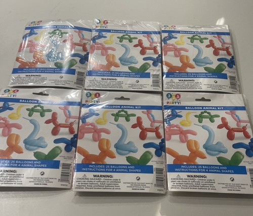 321 Party Balloon Animal Kit 25 Balloons And Instruction For 4 Shapes 6 ...