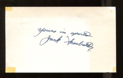 Jack Scarbath Signed Index Card 3x5 Autographed CFHOF Maryland Terps ...