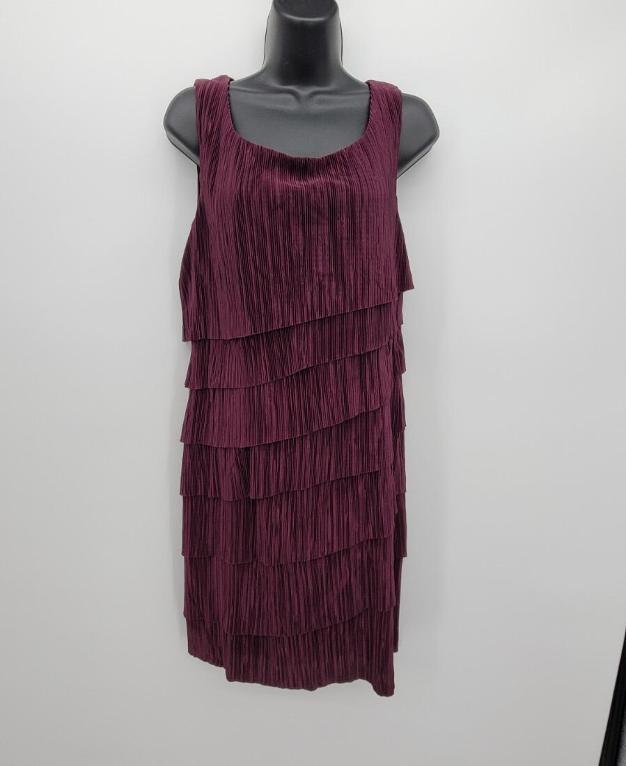 1920s Flapper Style Layered Dress In A Plum Purple By… - Gem