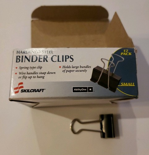 Lot of 12: SKILCRAFT Spring-Type Binder Clip - Small ( 12 boxes with 12 ...