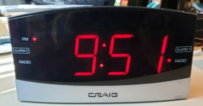 Craig LED Dual Alarm Clock, Digital AM/FM Radio 1.8-Inch Display ...