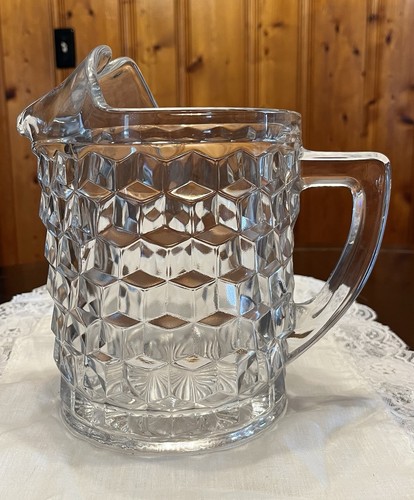 Vintage Fostoria American Straight Sided Water Pitcher w/Ice Lip Heavy ...