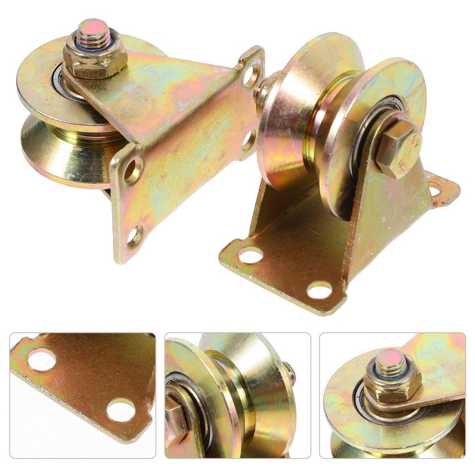 2pcs Ceiling Pulley Mount Wire Rope Pulley Block 2 Inch Ceiling Pulley ...