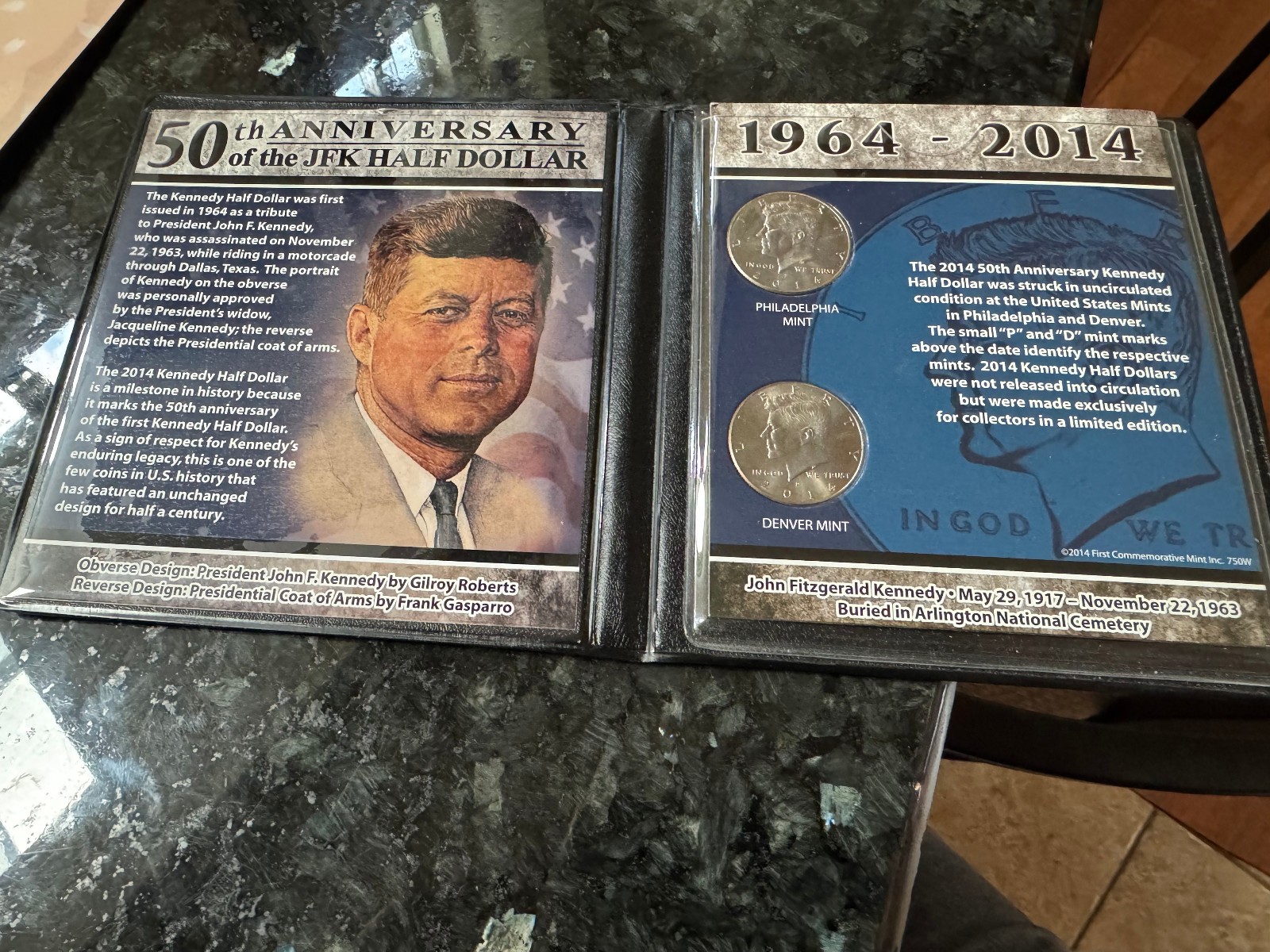 First Commemorative Mint 50th Anniversary of the JFK Half Dollar Coin ...