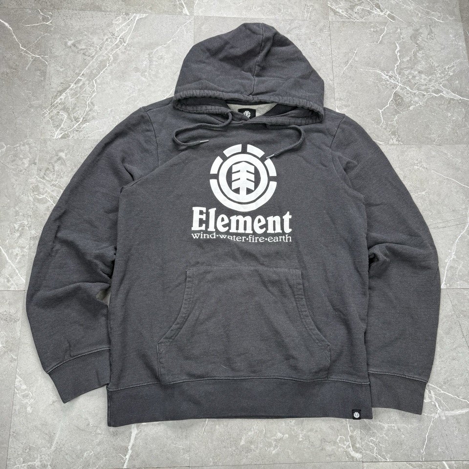 Vintage Y2K Element Skate Center Logo Gray Hoodie Men’s Medium | eBay