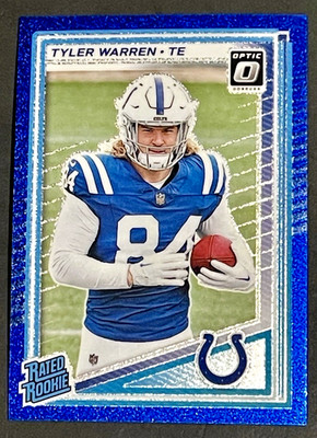 2025 Donruss Optic Tyler Warren Rated Rookie Blue Glitter #234 Color ...