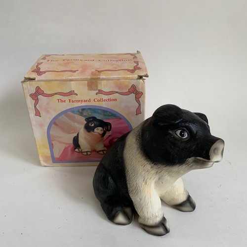 The Farmyard Collection Black White Pig Bank Ceramic | eBay