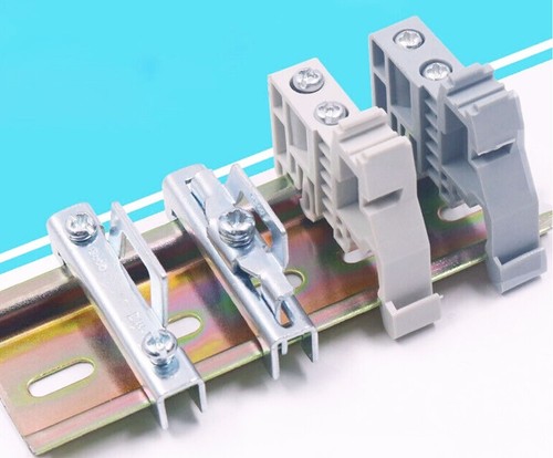 DIN C45 Rail Terminal Connector Block End Brackets 35mm E-UK Single ...