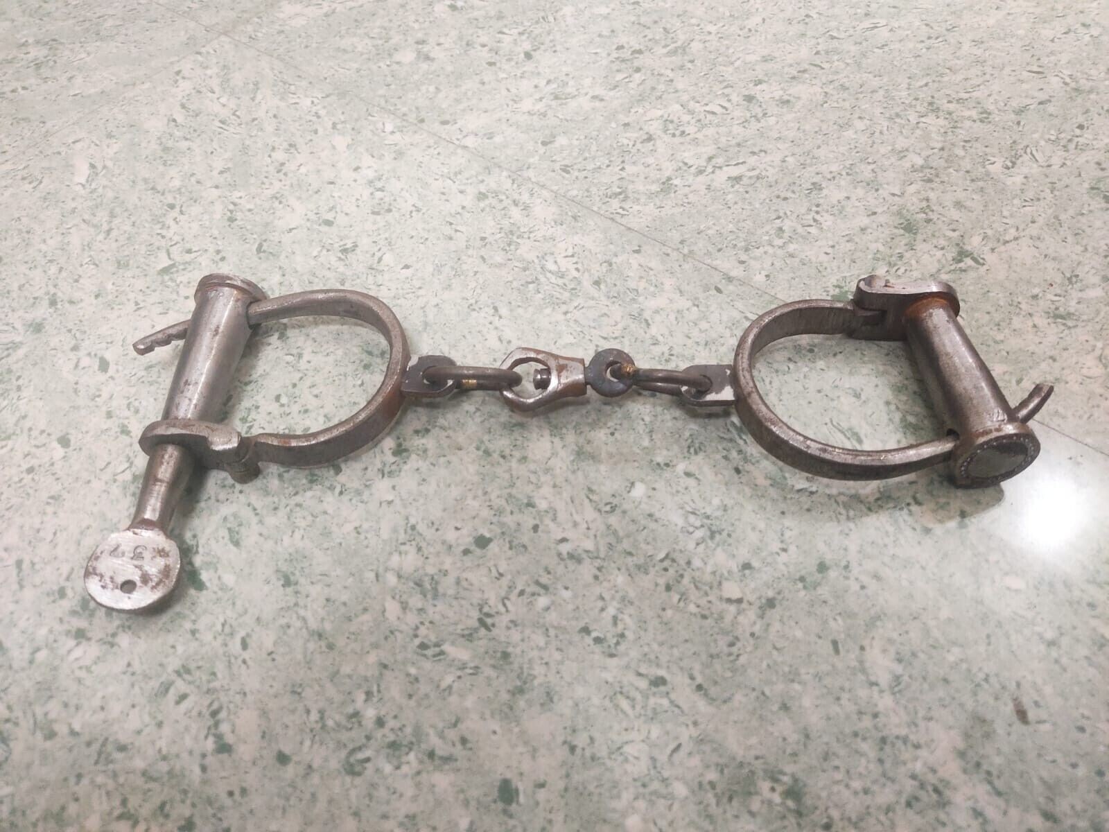 Vintage Hand Key Iron Police Jailer Handcuff And Shackle HC53 | eBay