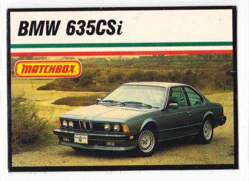 Vintage Matchbox Trading Card BMW 635CSi Coupe 6 Series (E24) c.1989 | eBay