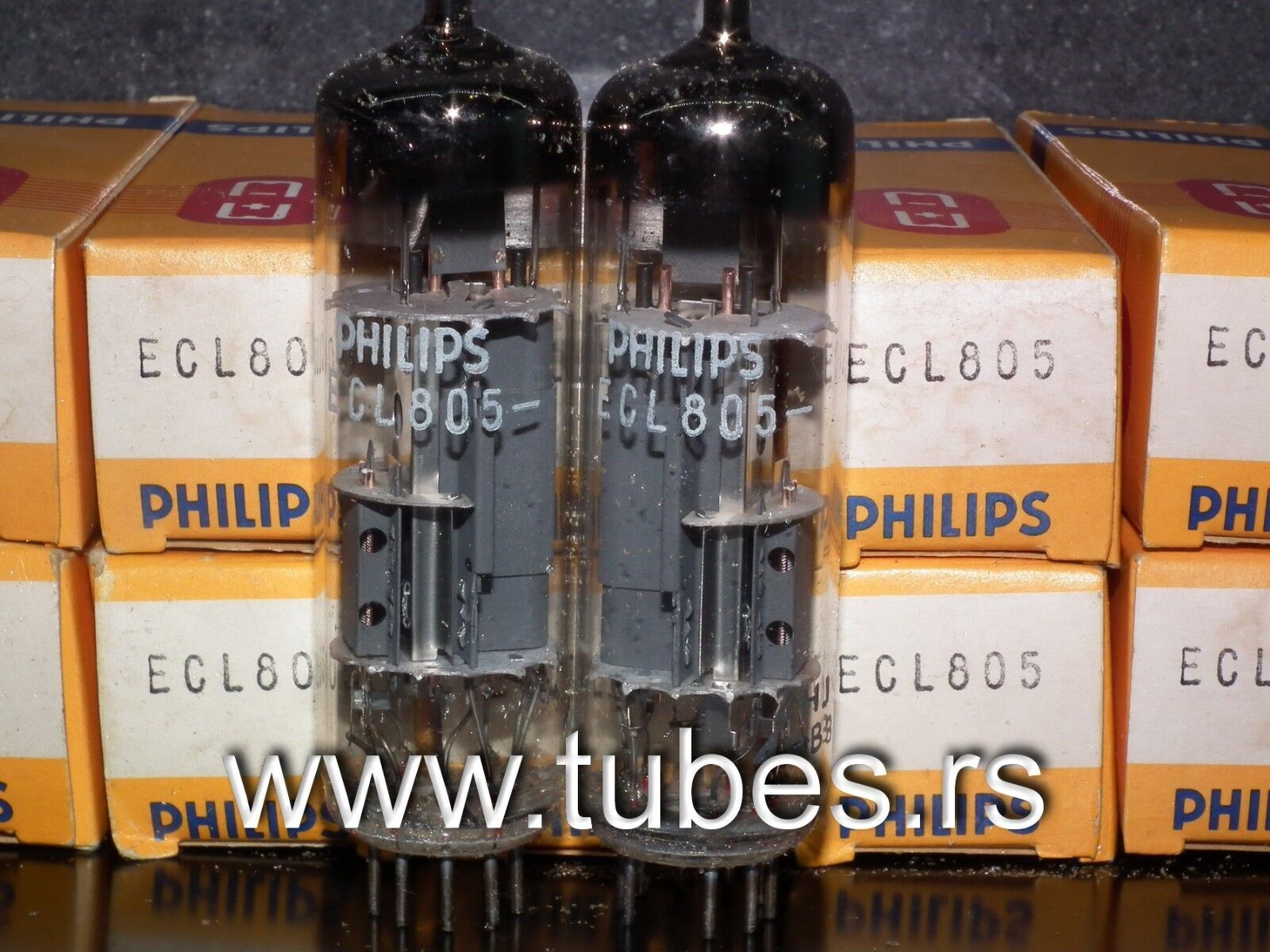 ECL805 Philips Holland 1969 Platinum Matched Pair NOS NIB (ECL85 sub ...