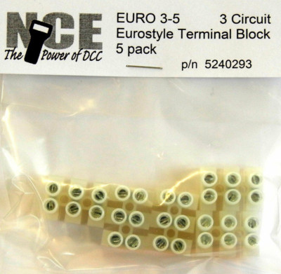 NCE ~ New 2025 ~ Euro3-5 ~ 3 Circuit ~ Eurostyle Terminal Block Strip ...