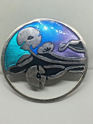 Scottish Jewelry PPC Pat Cheney Enamel Sterling Silver 925 Pin Brooch ...