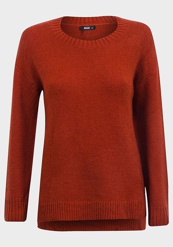 Ladies Warm & Cosy Rust Dip Hem Knitted Sweater Jumper Pullover UK ...