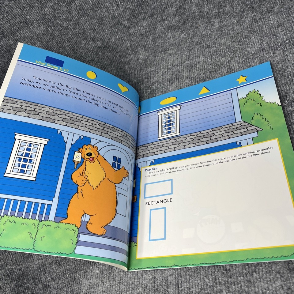 Bear in the Big Blue House Stencil Book What Shape is It? 2001 Write On ...