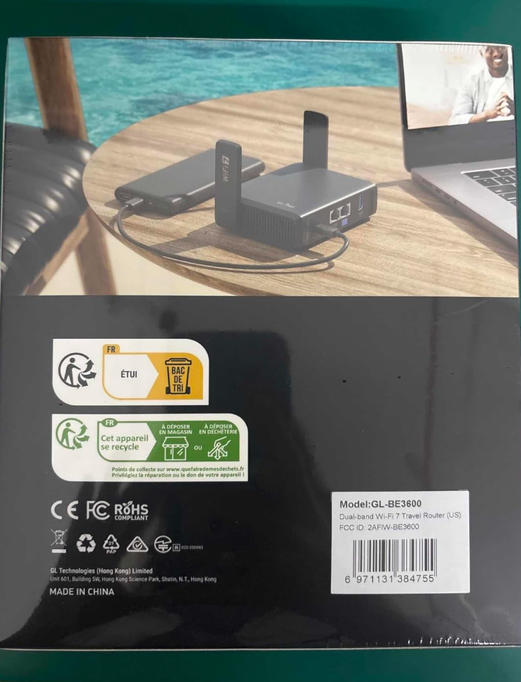 GL-BE3600 (Slate 7) Portable Travel Router, Pocket Dual-Band Wi-Fi 7, 2 ...