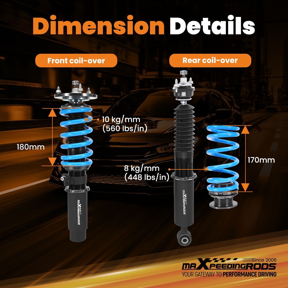 24 Levels Damper Coilover Suspension Lowering Kit For BMW Z4 (E85) 02 ...