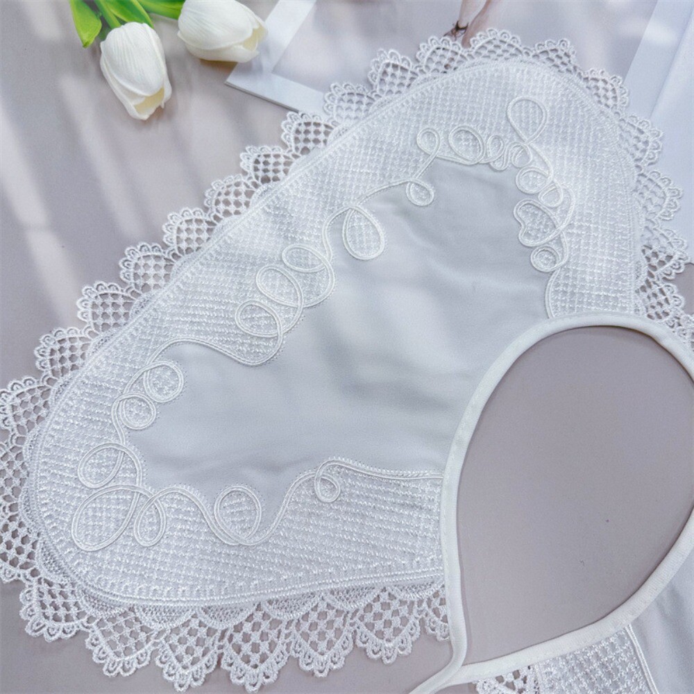 Organza Embroidery Women's Lace Collar White Cloak Fake False Collars ...