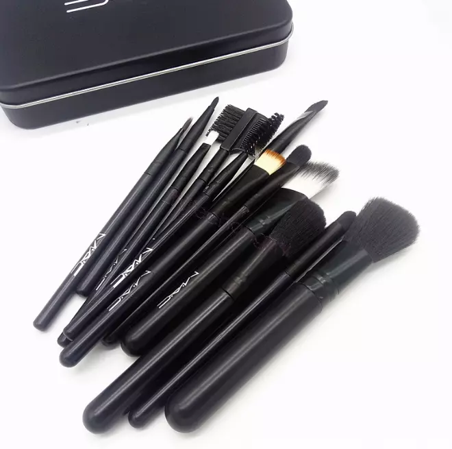 12pcs Mac Makeup Brush Set Brush Twelve Iron Box Eyeshadow Foundation ...