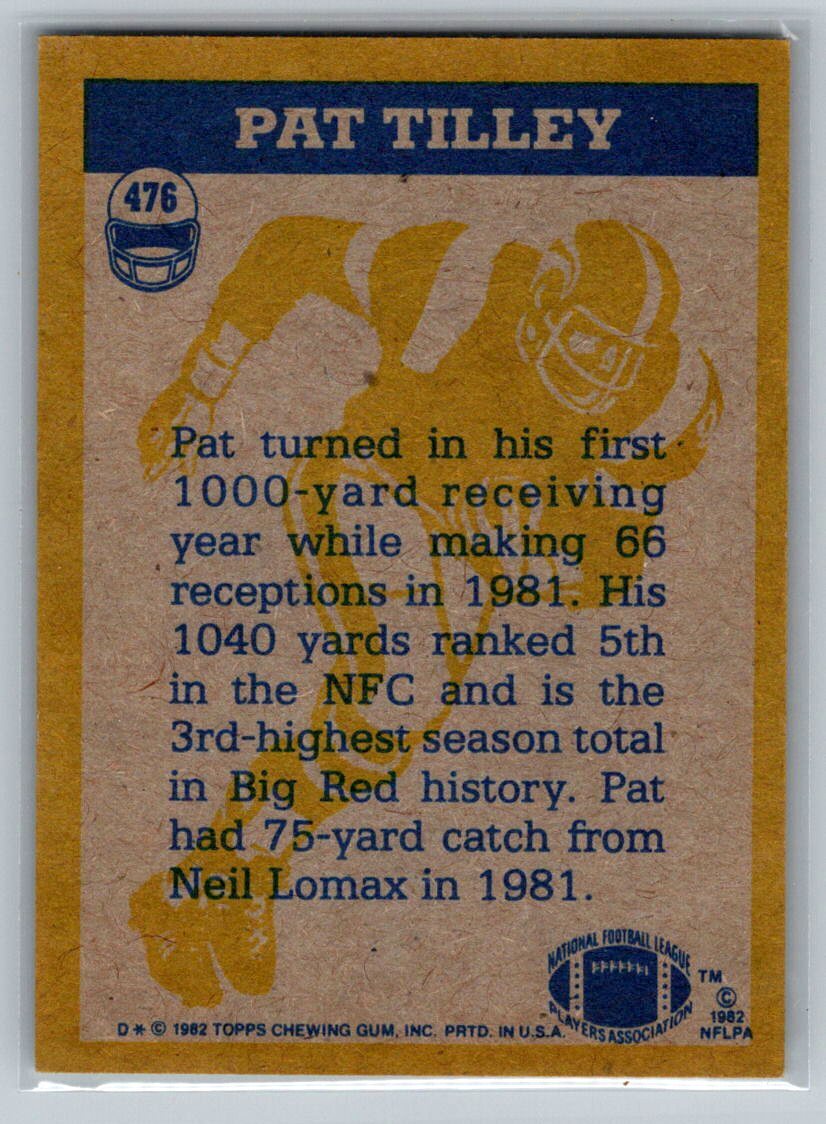 1982 Topps NFL Pat Tilley #476 | eBay