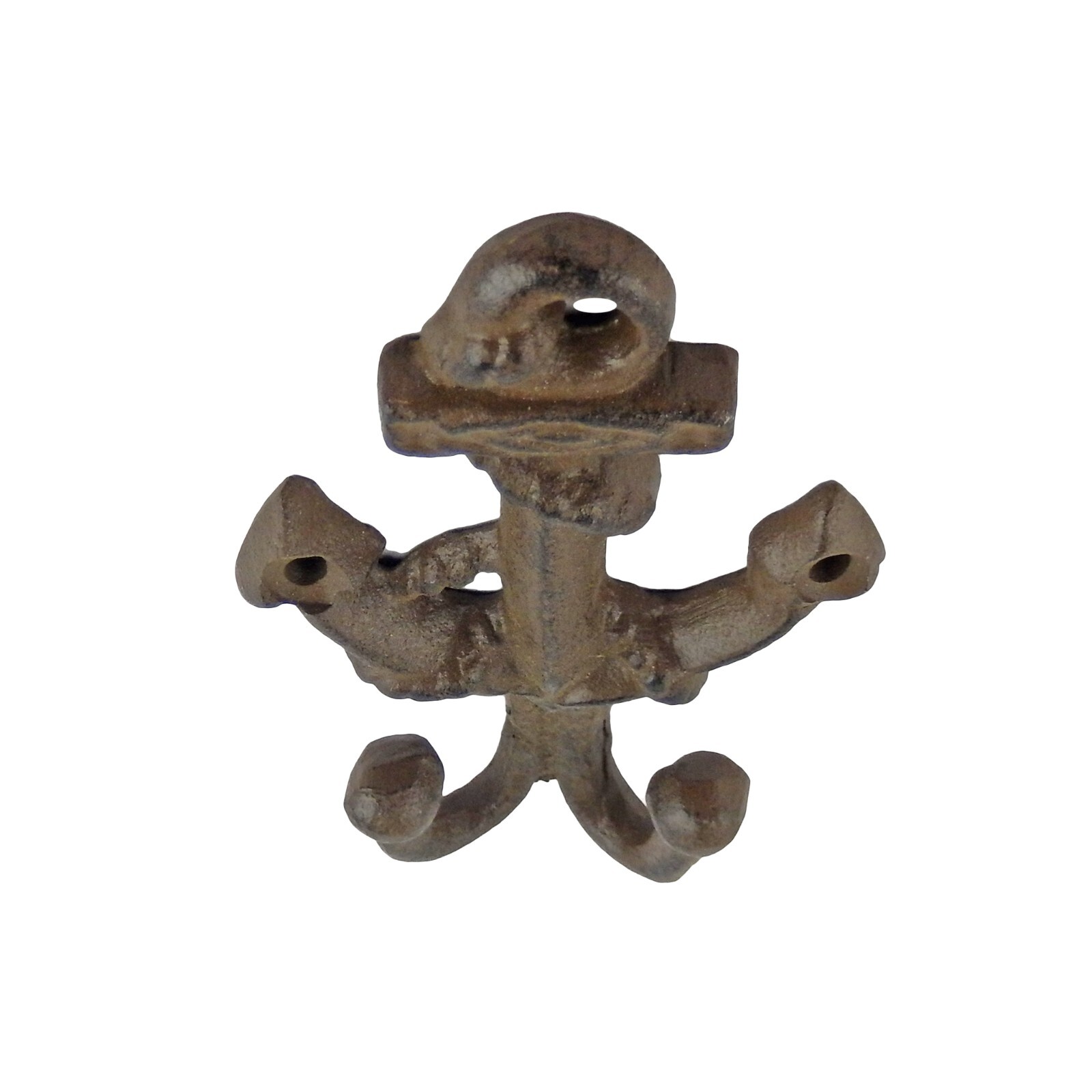 Small Cast Iron Ship Anchor Double Wall Hook Key Coat Hanger Nautical ...