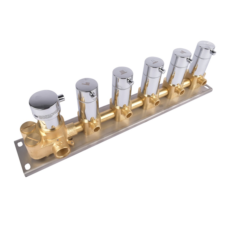 3/4/5 Way Shower Diverter Valve Kit Thermostatic Individual On Off Flow ...
