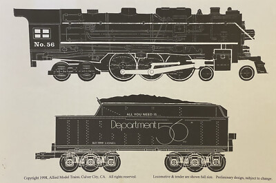 Lionel Allied Model Trains Dept 56 Steam Locomotive/ Tender With 4 Cars ...
