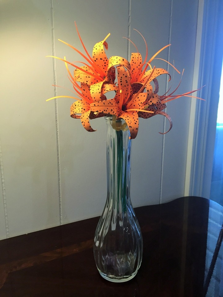 Origami Tiger Lily bouquet paper flowers decor centerpiece anniversary ...