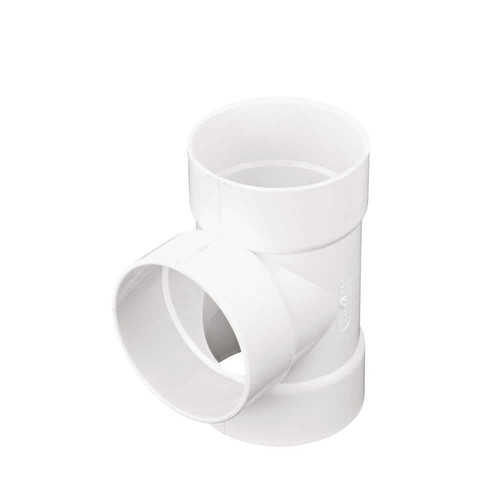 NDS PVC S and D Tee 4 in Side Inlet White for Non-pressurized ...